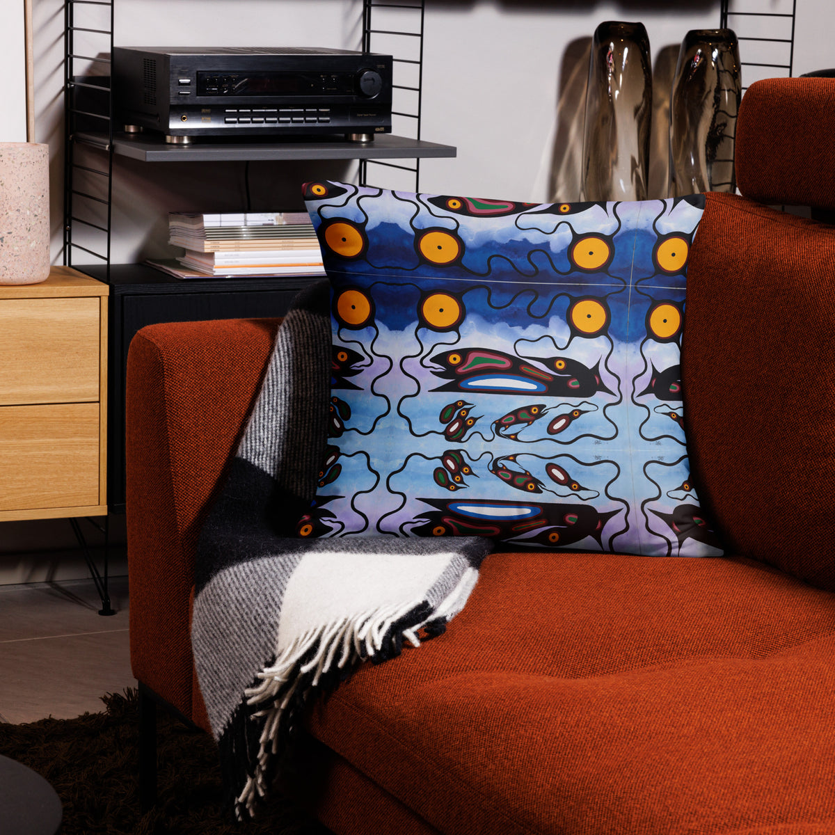Fish & Loon Indigenous Design Pillow – Abenaki to Zuni