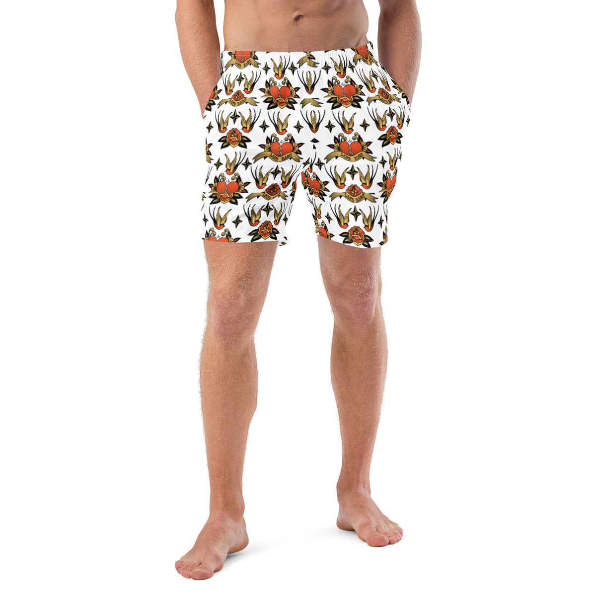 Land Back - American Traditional Tattoo Style - Men's Swim Trunks ...